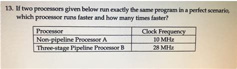 Solved 13 If Two Processors Given Below Run Exactly The