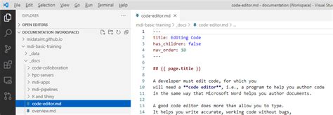 Editing Code Mdi Basic Training