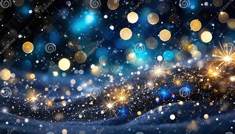 Dark Blue Background With Eyelets Glitter And Bokeh Effect Stock Illustration Illustration Of