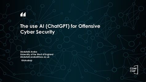 The Use Ai Chatgpt For Offensive Cyber Security