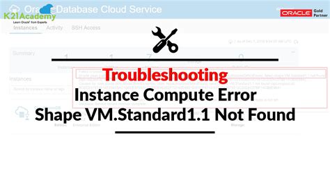 Instance Compute Error Shape VM Standard Not Found