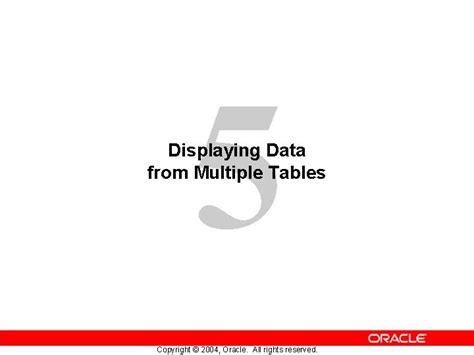 Displaying Data From Multiple Tables Copyright