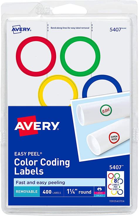 Avery Assorted Removable Color Coding Labels 125 Inch Round Pack Of