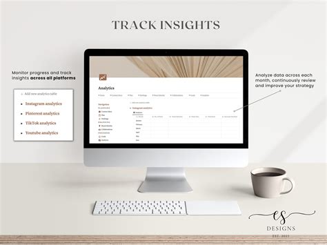 notion social media planner content creator notion template etsy