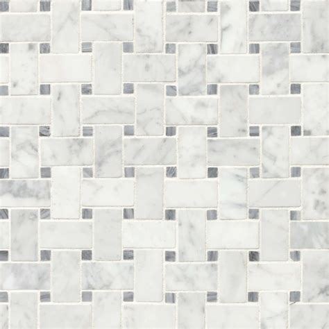 Essex Basket Weave Honed Marble Mosaic Tile In White And Gray