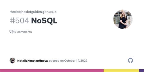 Nosql · Issue 504 · Hexlet · Github