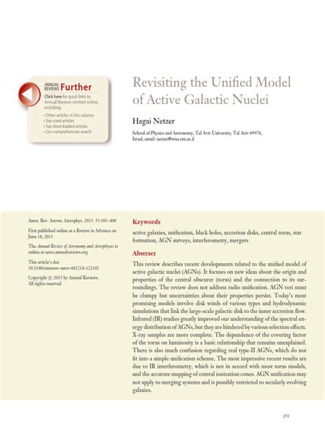 Netzer 2015 Revisiting The Unified Model Of Active Galactic Nuclei