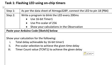 Solved Task Flashing LED Using On Chip Timers Step Chegg