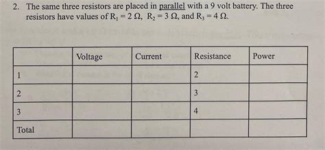 [answered] 2 the same three resistors are placed in parallel with a 9
