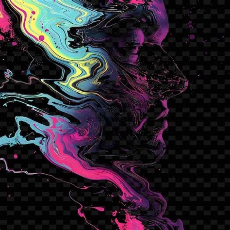 premium psd png feedback loop glitch with repeating patterns