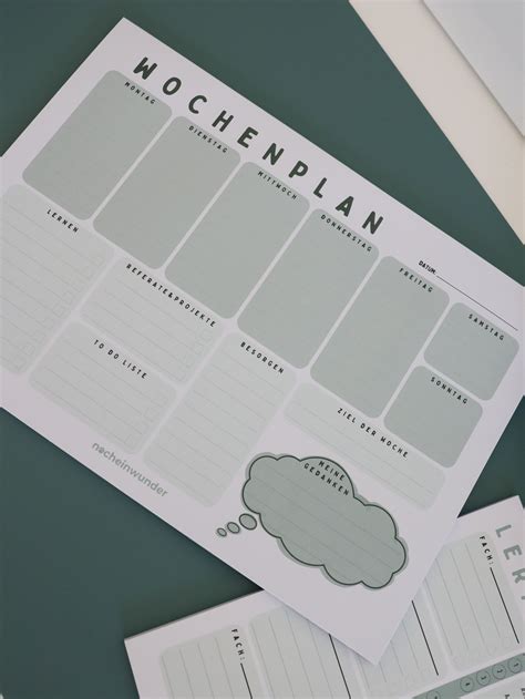 Wochenplan Block Schule Die Woche Perfekt Im Griff Nocheinwunder