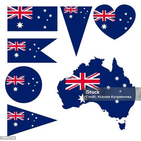 호주 국기와지도 정부 표지판이 있는 컬렉션 빨간색 흰색 파란색 1월 26일 스티커 엽서 배너 및 포스터용 템플릿입니다 그래픽