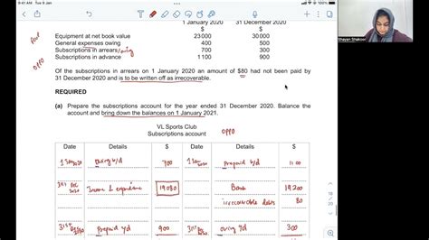O Level Igcse Accounting Clubs And Societies Vl Sports Club O N2021 P21 Q5 0452 Youtube