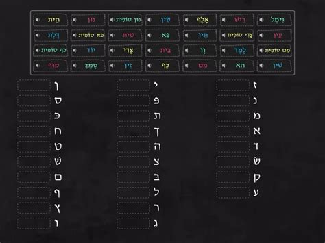 알렢베트 히브리어 문자 Match Up