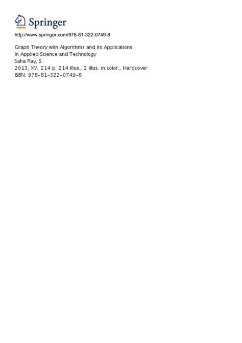 Graph Theory With Algorithms And Its Applications PDF