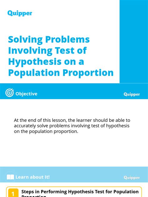 solving problems involving test of hypothesis on a population