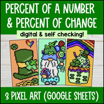 Percent Of A Number Percent Of Change Increase Decrease Spring Digital Pixel Art