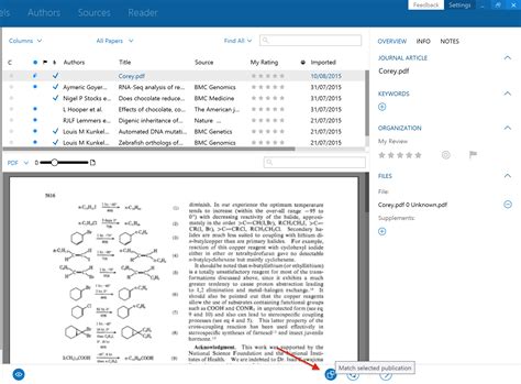 Matching An Article In Papers 3 For Windows Organize How To Organise