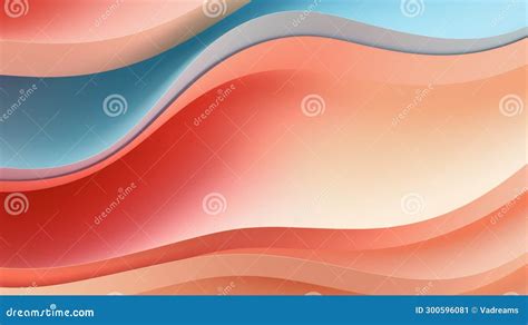 Abstract Geometric Background With Flowing Lines And Waves Modern Pale Pink Peach And Light