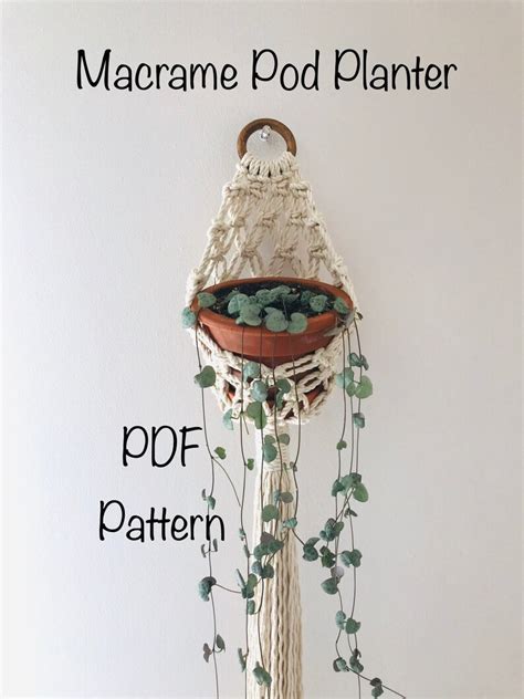 PDF Pattern Macrame Pod Planter Macrame Plant Hanger Etsy