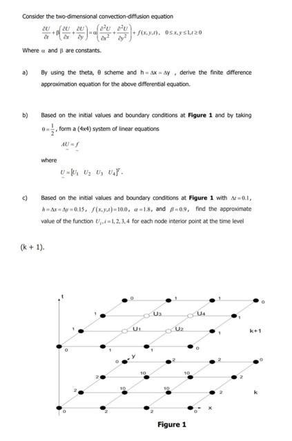 Solved Consider The Two Dimensional Convection Diffusio