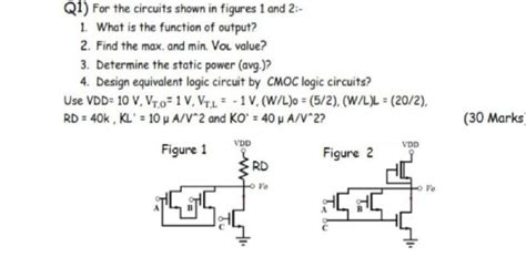 Solved Q1 For The Circuits Shown In Figures 1 And 2 1 Chegg Com