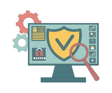 Computer Data Protection Cyber Security Coding Vector Colorful