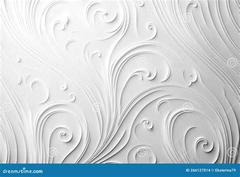 White Abstract Textured Background With Pattern Of Scrolling Lines Created With Generative Ai