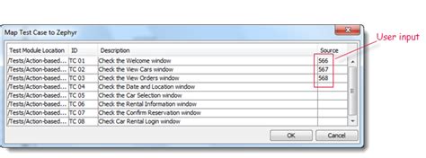 mapping testarchitect test cases to zephyr test cases