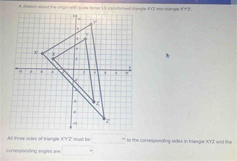 A Dilation About The Origin With Scale Factor 15 Transformed Triangle