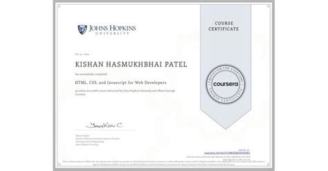 Kishan Patel On Linkedin Coursera Johnshopkinsuniversity Html Css