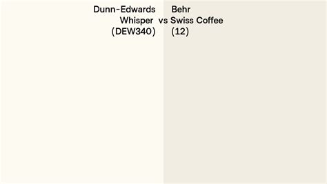 Dunn Edwards Whisper Dew340 Vs Behr Swiss Coffee 12 Side By Side Comparison
