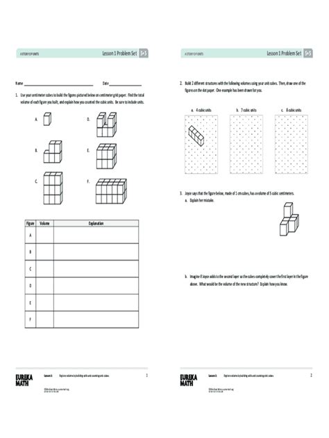 Fillable Online Eureka Math Grade 5 Module 5 Lesson 1 Problem Set
