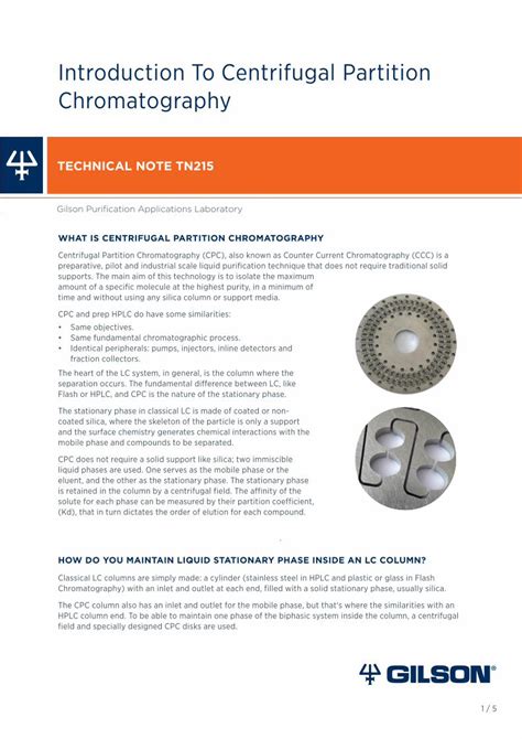Pdf Introduction To Centrifugal Partition Chromatography · Introduction To Centrifugal