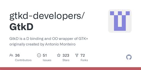 Github Gtkd Developers Gtkd Gtkd Is A D Binding And Oo Wrapper Of