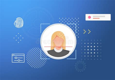 Secured Services With Face Detection Technology And 2 Factor Authentication Stock Illustration