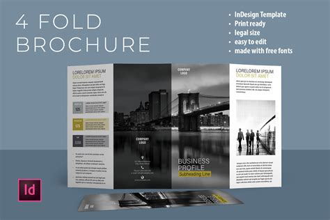 Four Fold Brochure Indesign Template Creative Market