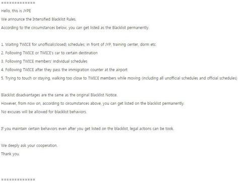 Twice Intensified Blacklist Rules Rtwice