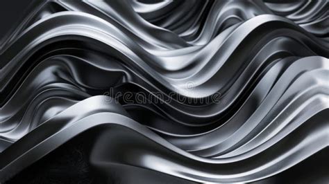 Abstract Metallic Waves Generative Ai Stock Image Image Of Dynamic