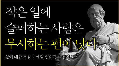 삶에 대한 통찰과 철학의 정수를 담은 인생 명언 모음 소크라테스 공자 석가모니 탈무드 쇼펜하우어 등 작은 일에 슬퍼하는 사람은 비웃거나 무시하는 편이 낫다