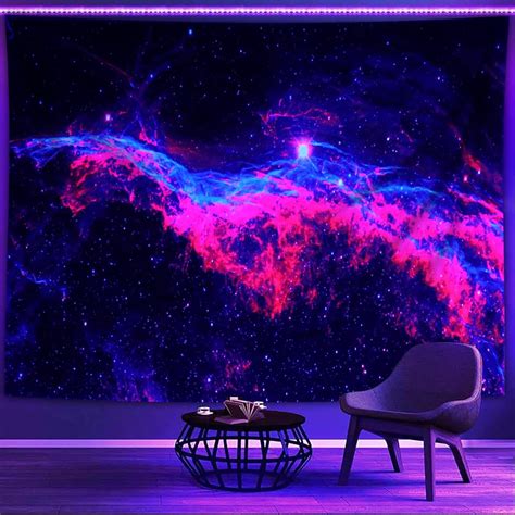 Psyhilar Galaxy Black Light Tapestries Space Blacklight