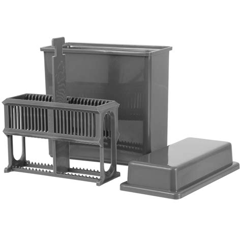 1 Set Laboratory Microscope Slides Staining Rack Plastic Slides Staining Jar Storage Slides Rack