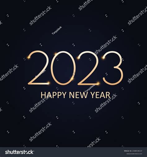 Happy New 2023 Yearelegant Gold Text Stock Vector Royalty Free