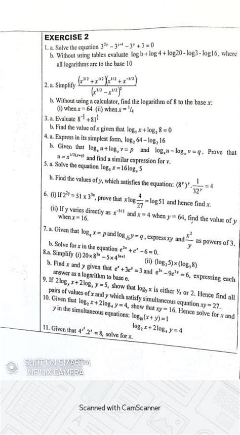 solved exercise 2 1 a solve the equation 3 33 3 3 0