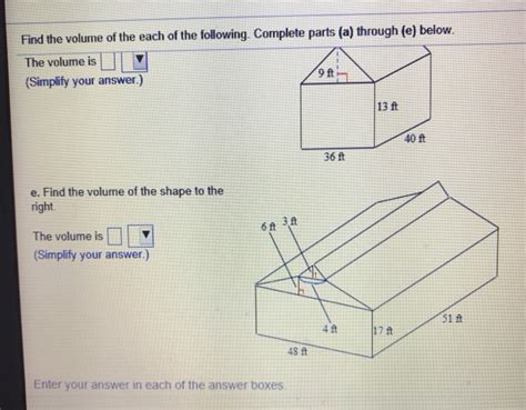 Solved Find The Volume Of The Each Of The Following Chegg Com