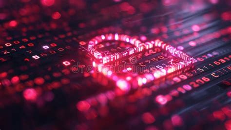 A Digital Lock Symbol Amidst Glowing Binary Code, Representing Cybersecurity and Data Protection ...