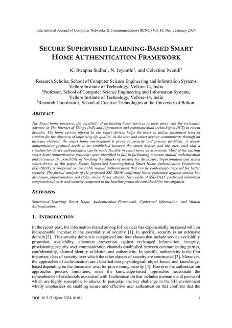 secure supervised learning based smart home authentication framework pdf