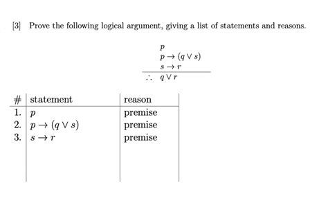 Solved Prove The Following Logical Argument Giving A Chegg