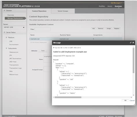 Erro Ao Fazer Deploy Em Modo Domain JBoss Org Content Archive Read Only