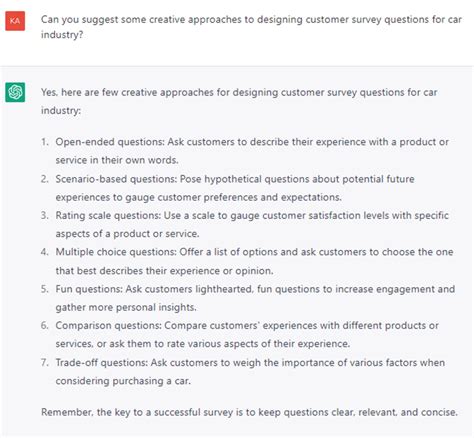 Generating Ideas For Customer Surveys With Chatgpt Prompts Pro Ai Prompt